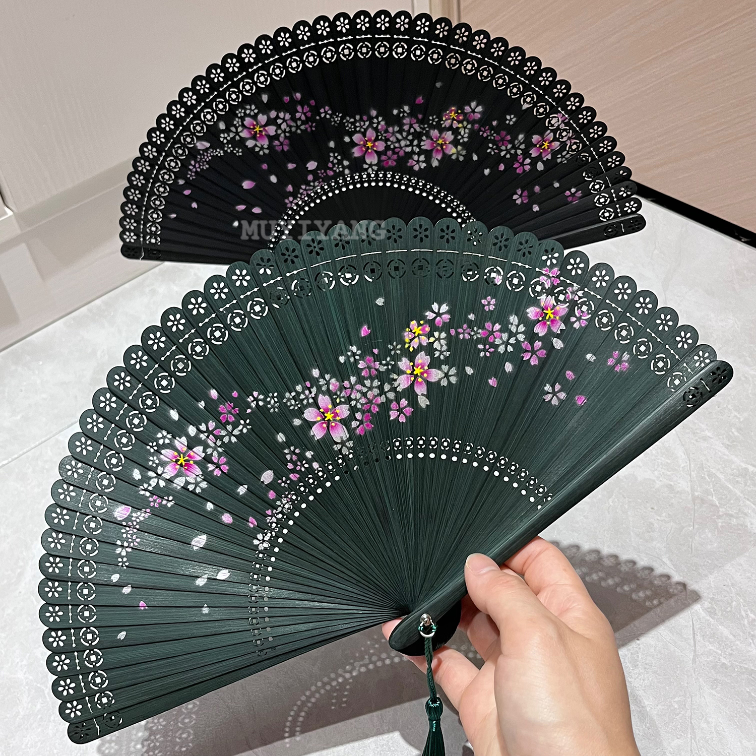 Leque De Bambu MUYIYANG 18cm Mini Leque De Mão Leque Oriental Leque ...