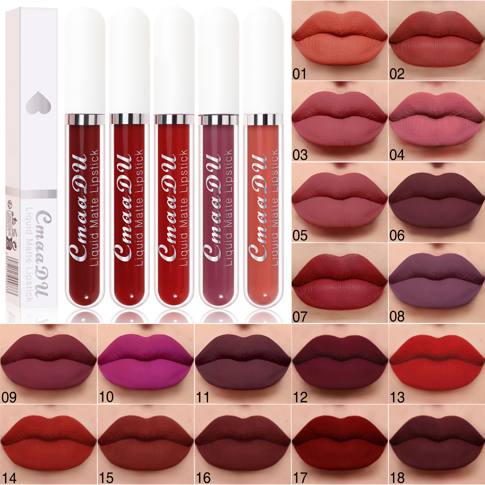 Batom Cmaadu 18 Cores , 2.5 Ml , Fosco , À Prova D'água , Esmalte ...