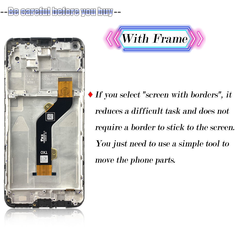 Preto 6,8 Polegadas Para Tecno Camon 16 CE7 CE7j CE9h Display LCD ...