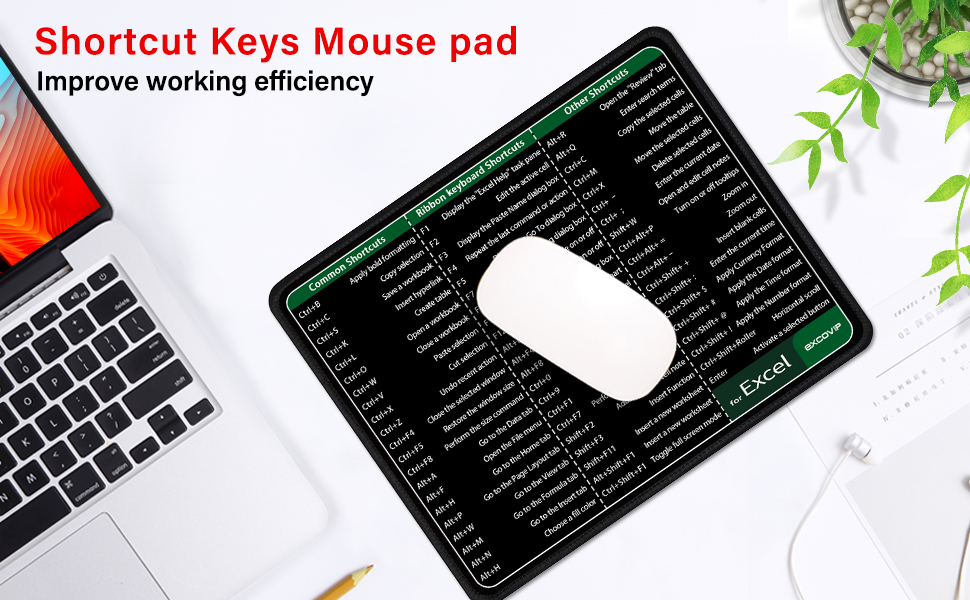 Excovip Mouse Pad Natural EXCEL OFFICE CAD MAC LINUX Confortável e ...