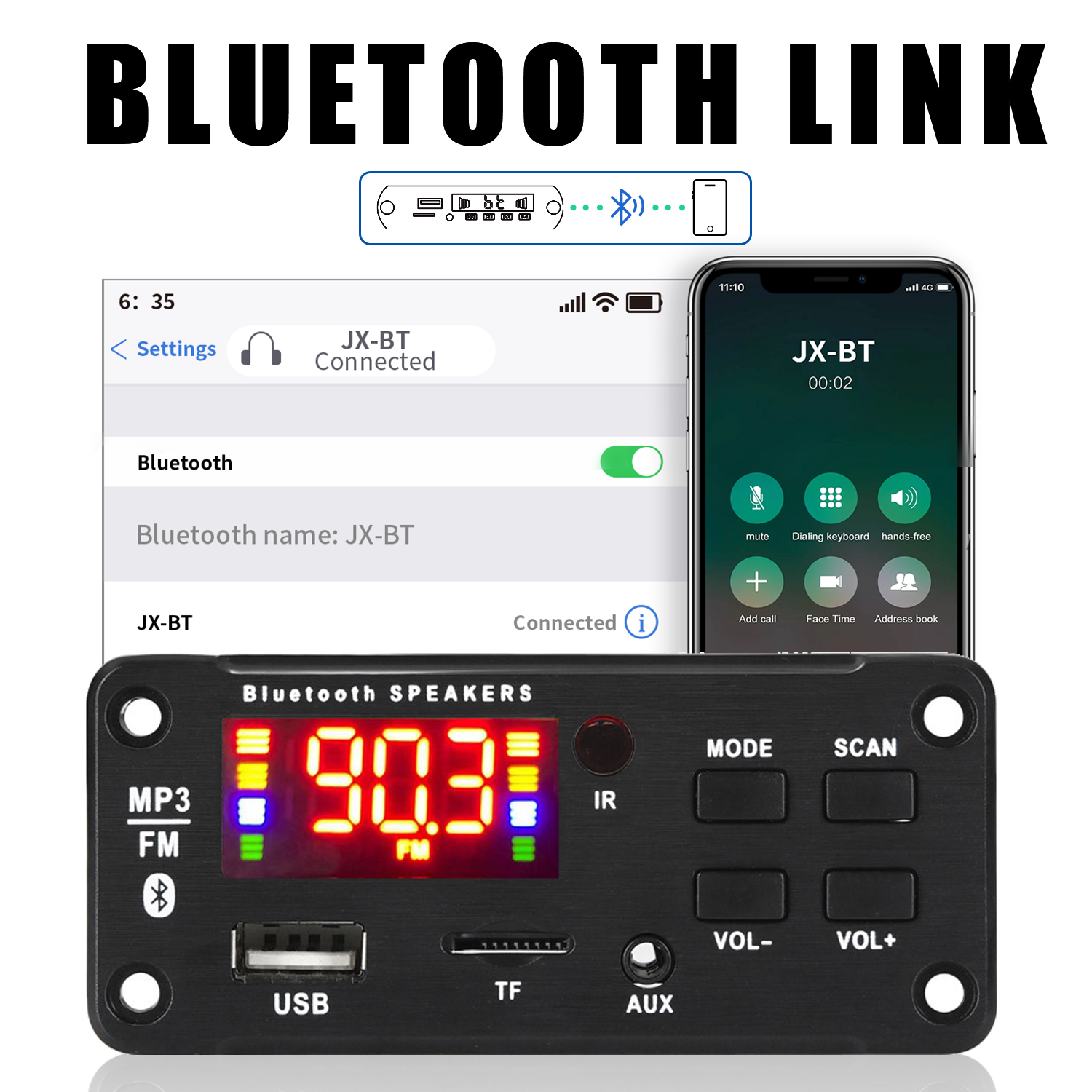 [Shopee Choice] DC 12V Sem Fio Bluetooth 5.0 Placa mp3 Módulo De Áudio ...