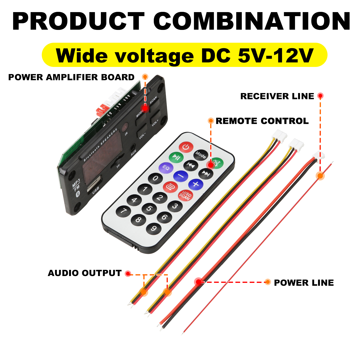 [Shopee Choice] DC 12V Sem Fio Bluetooth 5.0 Placa mp3 Módulo De Áudio ...