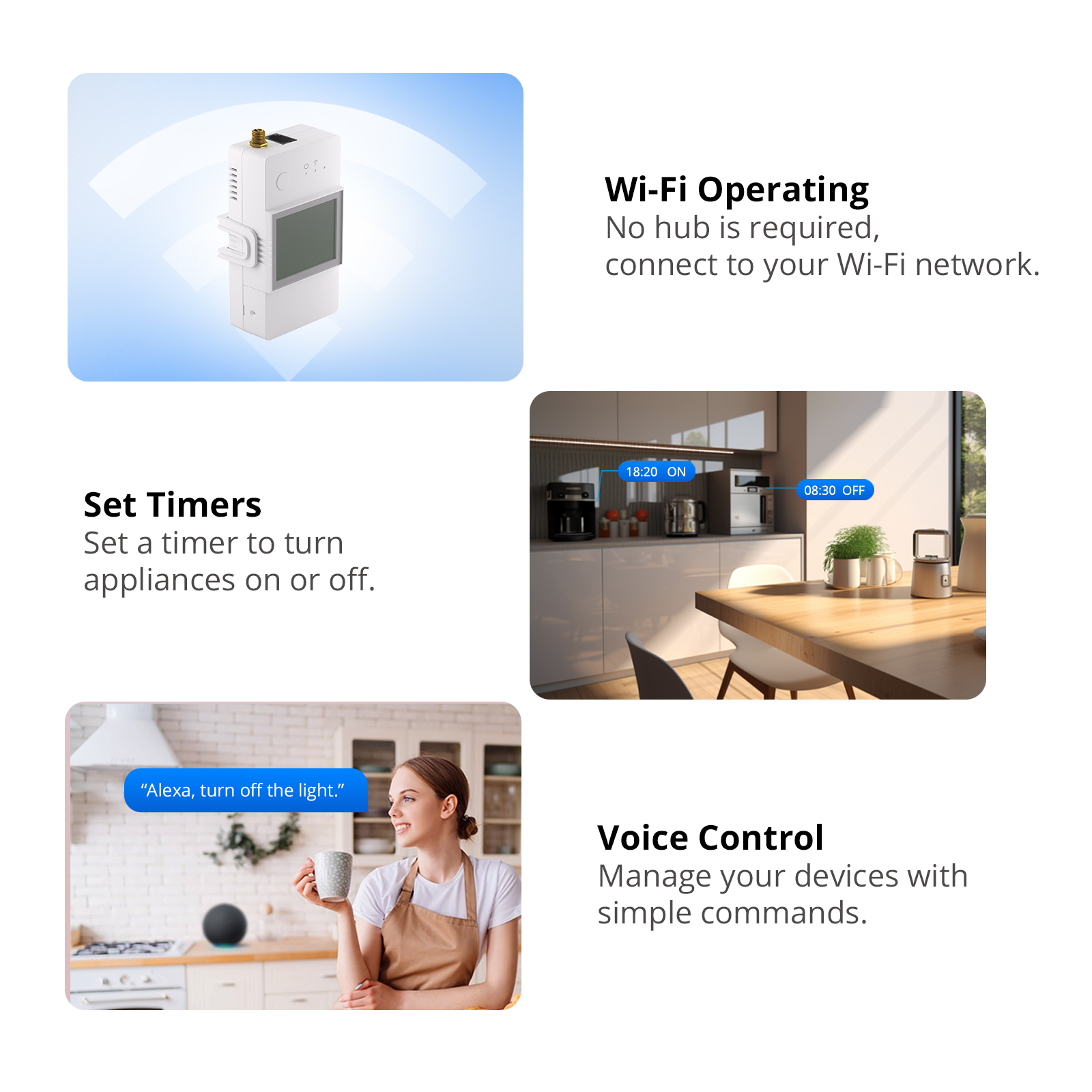 SONOFF POWCT 100A Anel WiFi POW Ring Medidor De Energia Inteligente ...