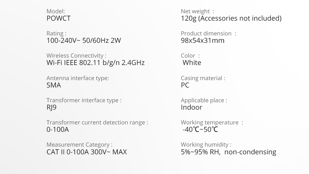 SONOFF POWCT 100A Anel WiFi POW Ring Medidor De Energia Inteligente ...