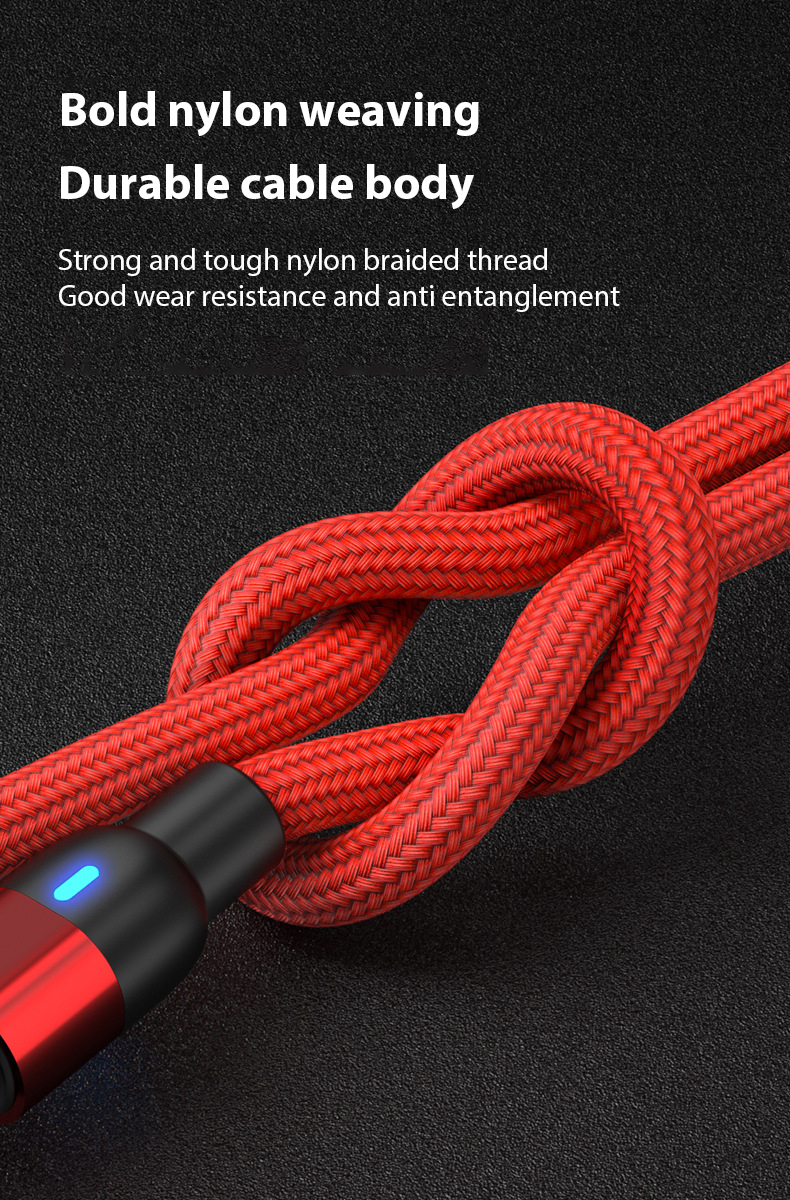 1M 3-em-1 Cabo Flexível de Rotação Magnética de 540 Graus para Android ...