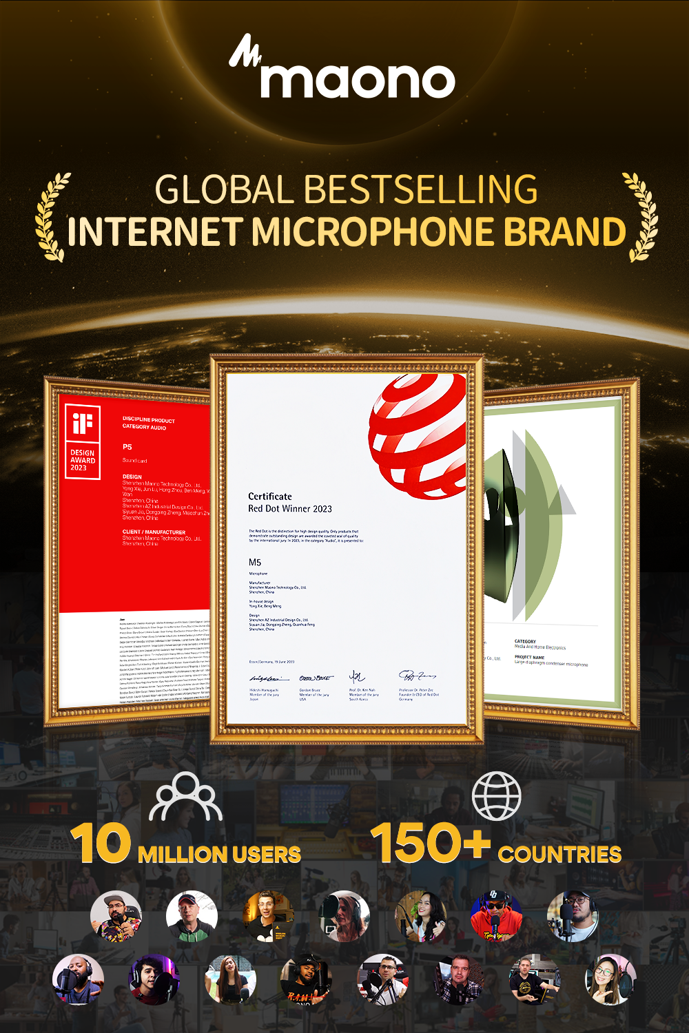 Microfone Maono DGM20 RGB USB Para Jogos Condensador Ruído Cancelando O ...