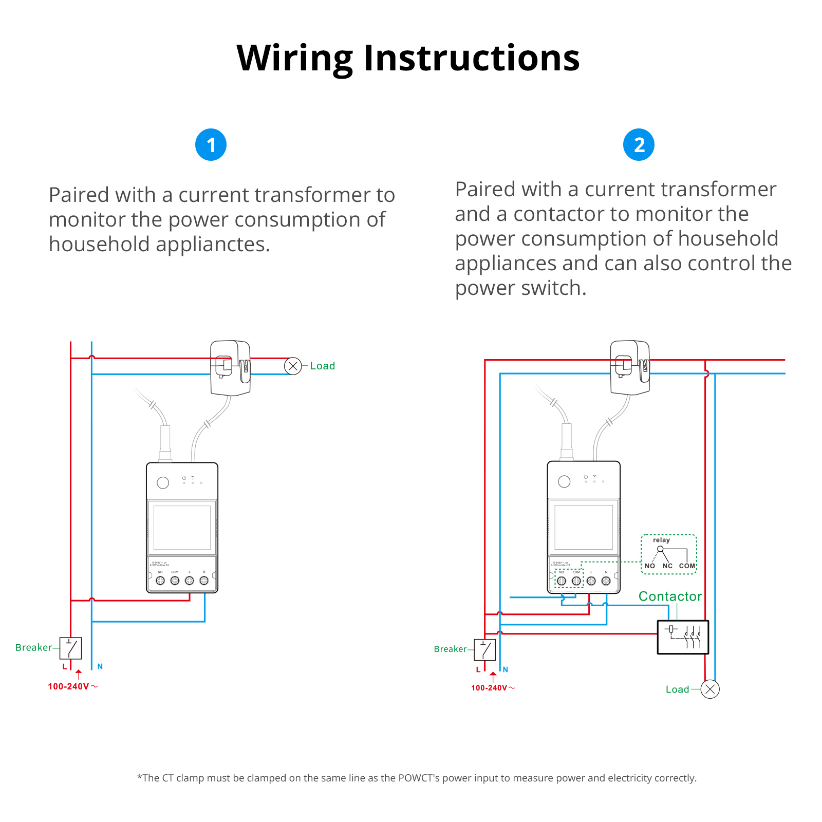 SONOFF POWCT 100A Anel WiFi POW Ring Medidor De Energia Inteligente ...