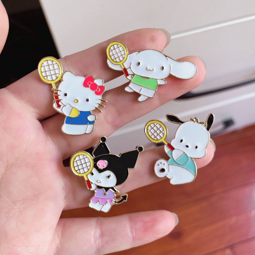 Fofo Sanrio Pin Kuromi Pochacco Broches Gato E Rato Crachás Cartoon ...