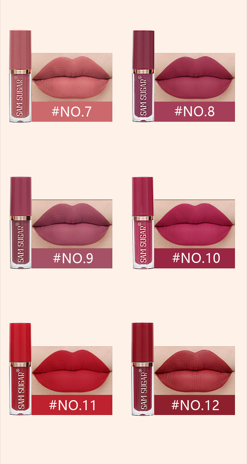 Sam SUGAR 12 Livro Colorido Conjunto de Batom Brilho Labial Gloss Set ...