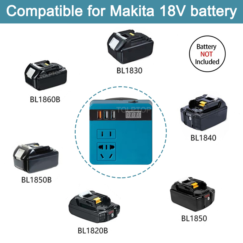 Inversor de bateria DC 18V a 220V Eletrodomésticos Inversor Adaptador ...