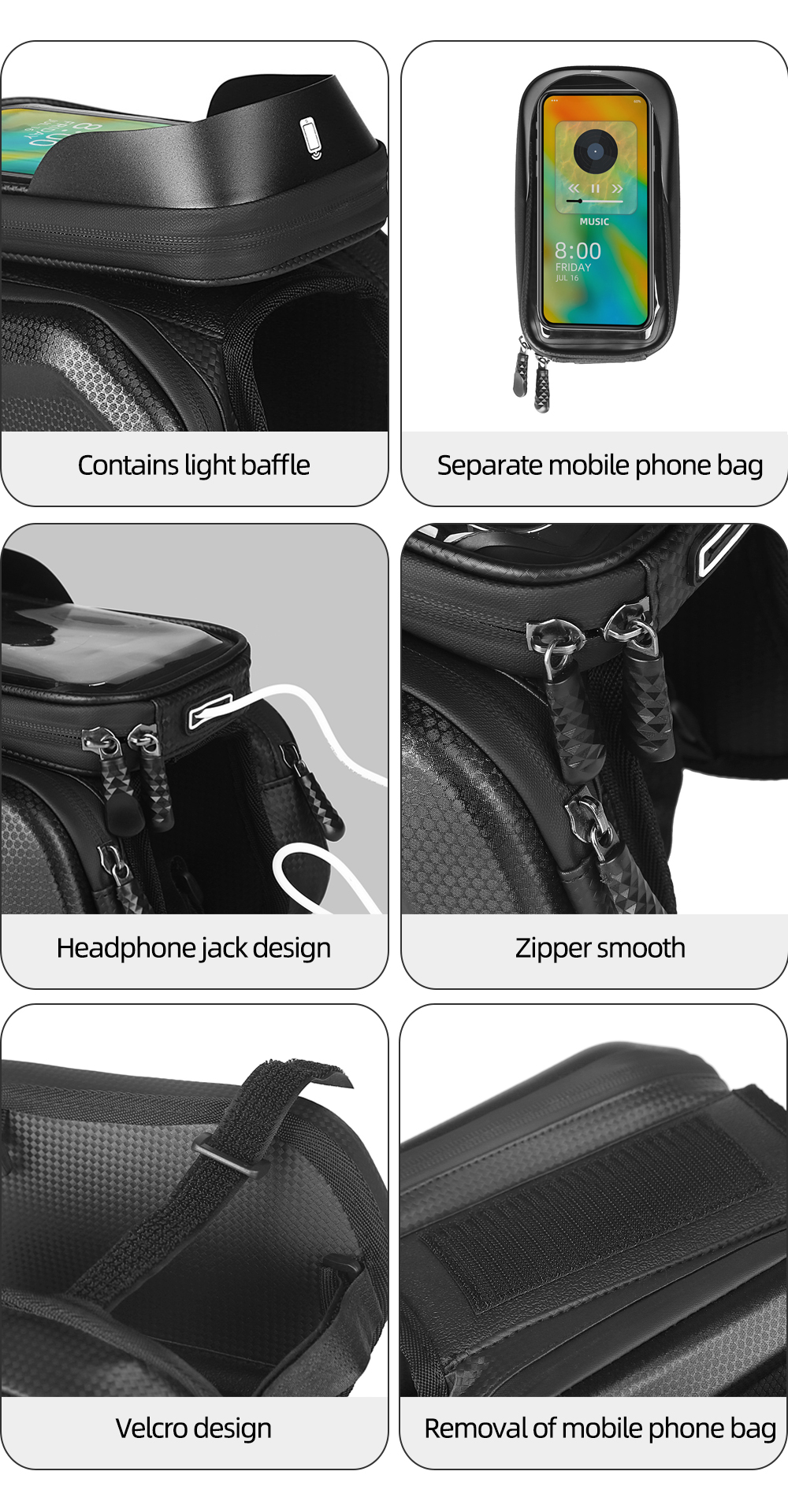 ThinkRider Bike Bag 2L Saco De Bicicleta À Prova D'água De 7 Polegadas ...