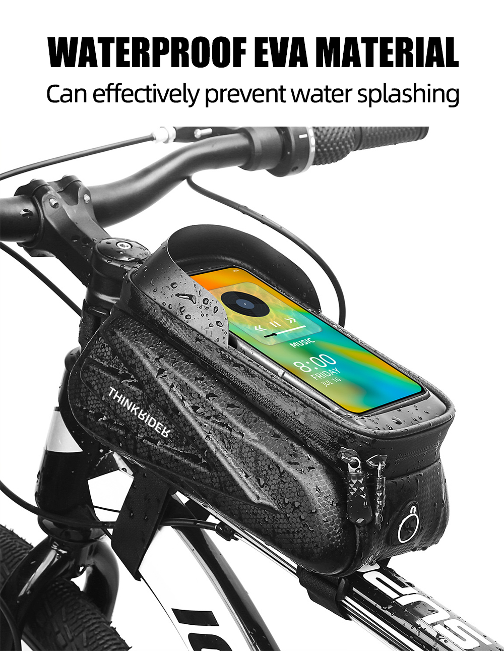 ThinkRider Bike Bag 2L Saco De Bicicleta À Prova D'água De 7 Polegadas ...