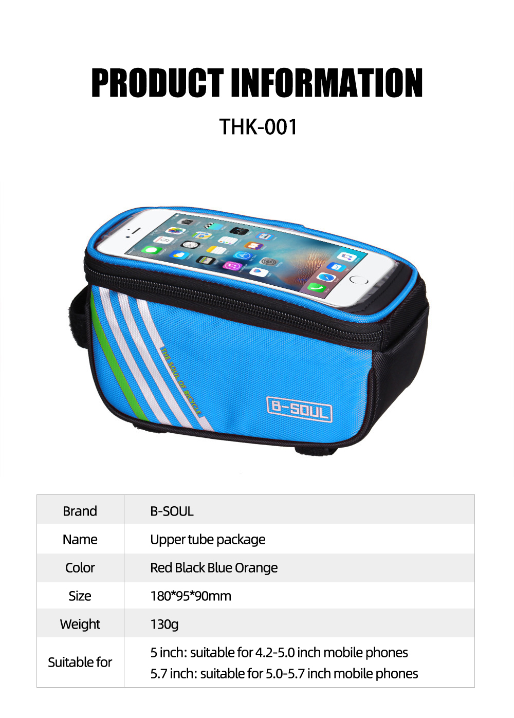 ThinkRider Bike Bag 2L Saco De Bicicleta À Prova D'água De 7 Polegadas ...