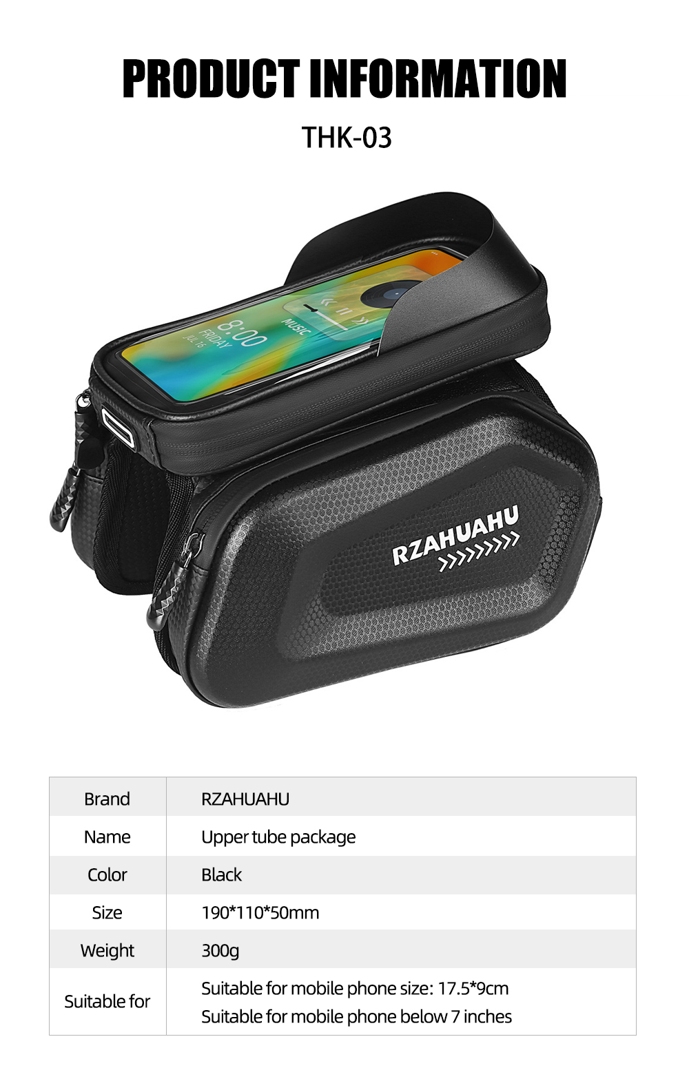 ThinkRider Bike Bag 2L Saco De Bicicleta À Prova D'água De 7 Polegadas ...