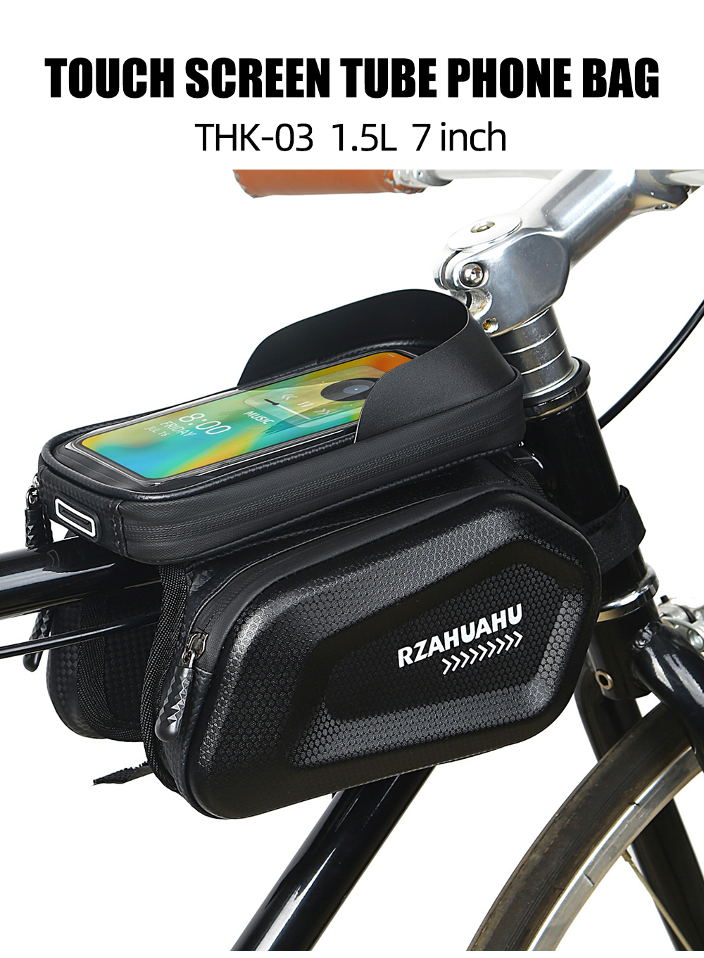 ThinkRider Bike Bag 2L Saco De Bicicleta À Prova D'água De 7 Polegadas ...