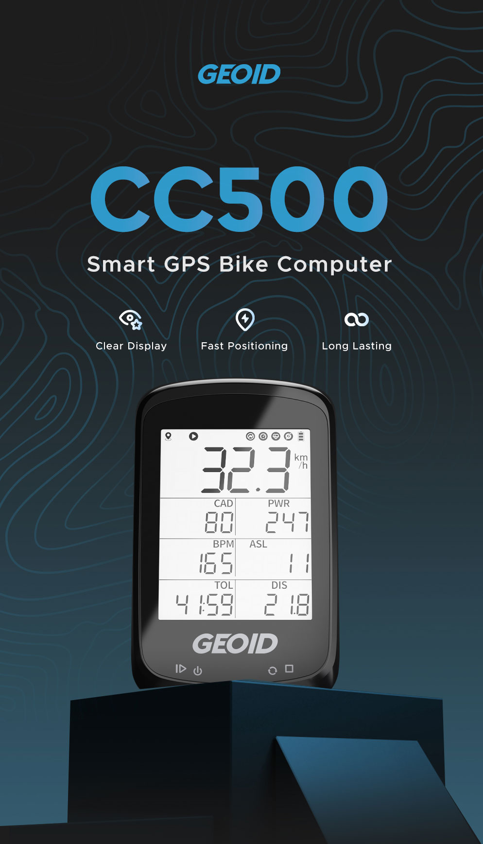 GEOID CC500 GPS Bicicleta Computador Medidor De Velocímetro Sem Fio Para MTB Ciclismo Estrada ...