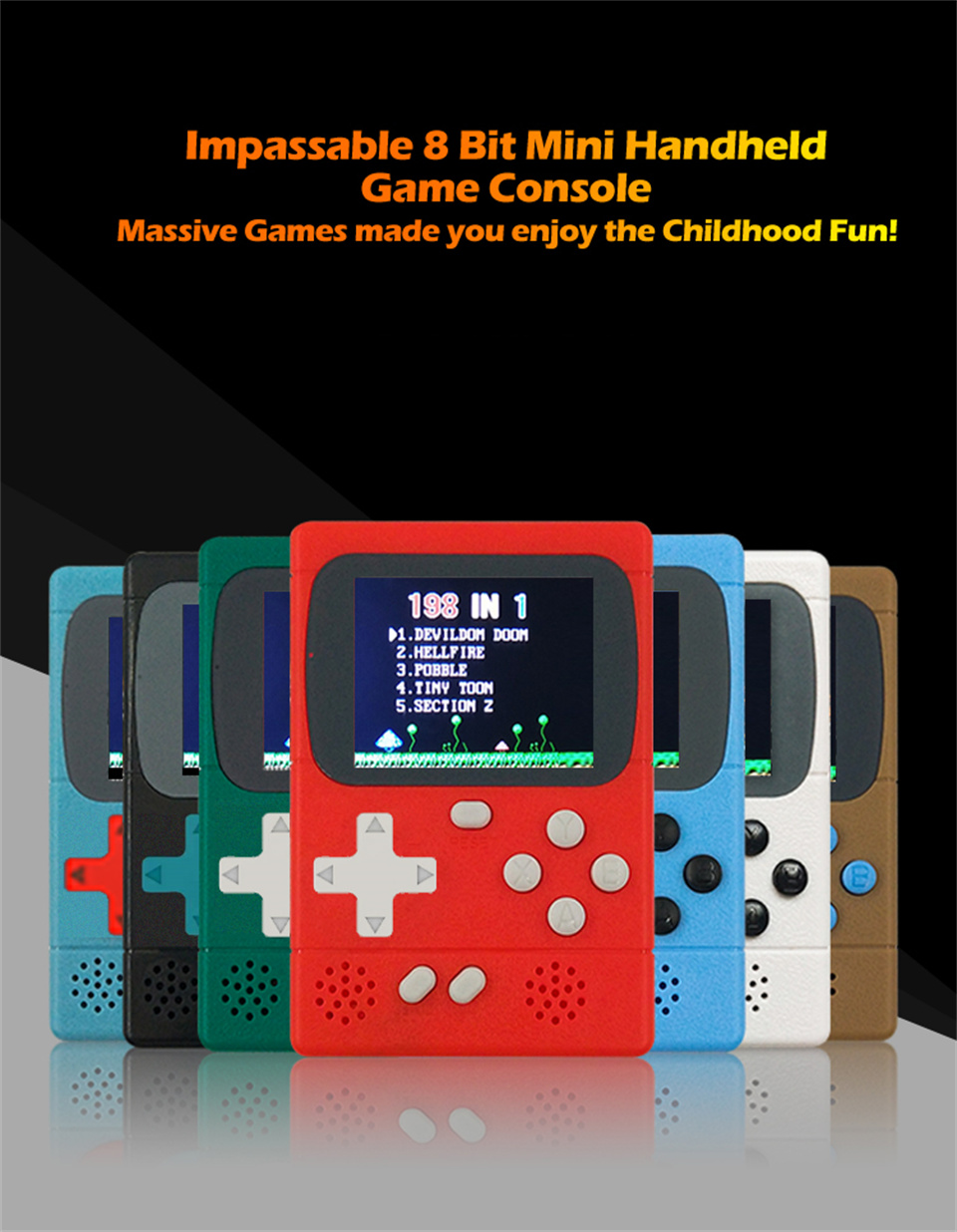 Super Jogo Retro Mini Console Clássicos 198 Presente de Mão para ...