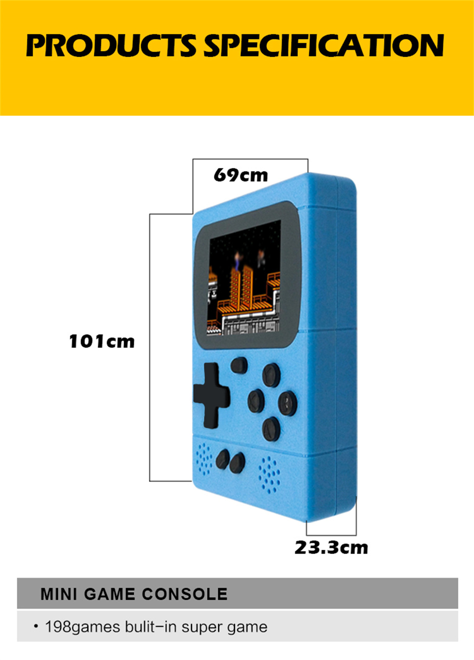Super Jogo Retro Mini Console Clássicos 198 Presente de Mão para ...
