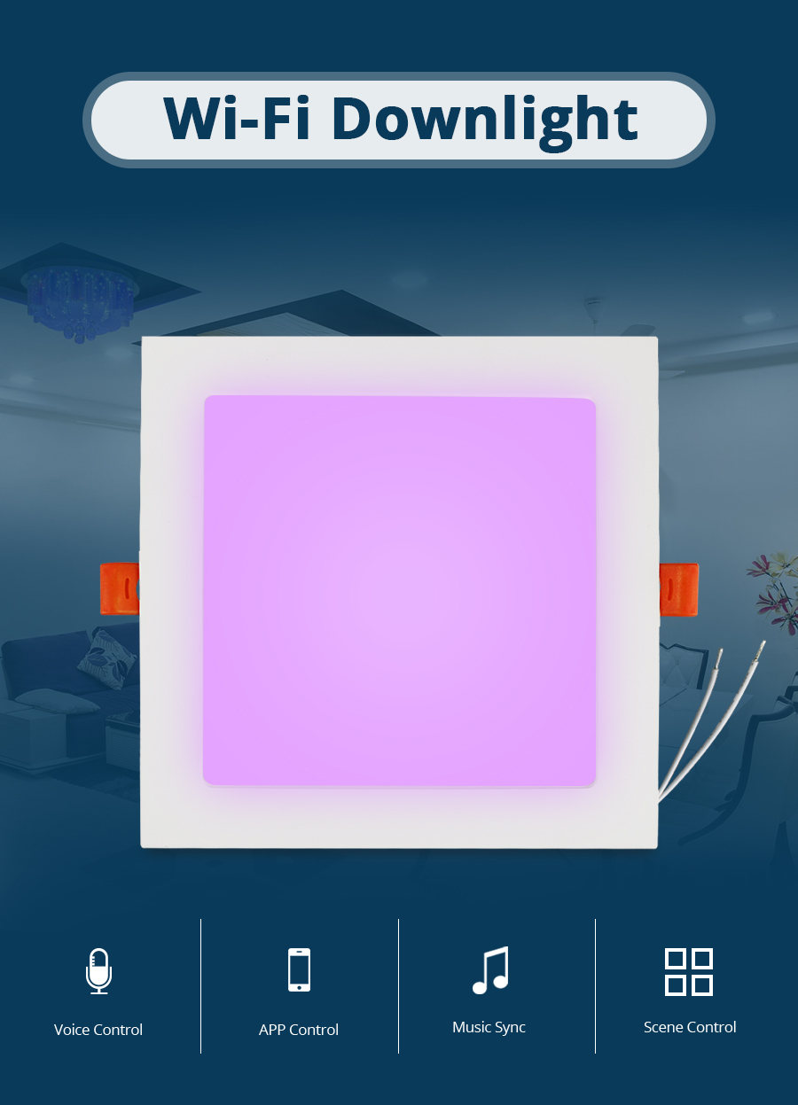 Painel De Luz Wifi LED Inteligente Zemismart Retrofit | CCT RGB l ...