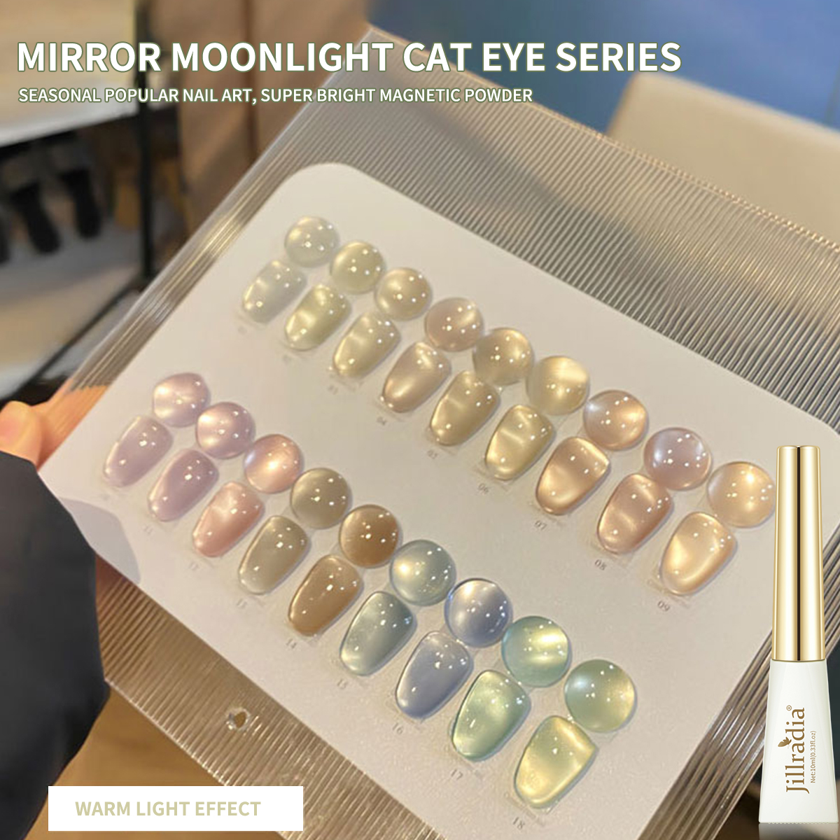 1Pc 10Ml 18 Cores Espelho Moonlight Cat Eye Gel Polidor Magnético UV ...