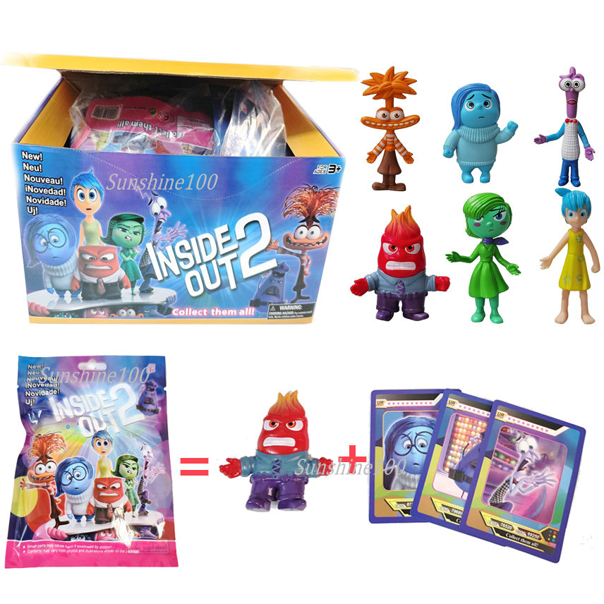 24Pack/Set Inside Out 2 Cartoon Model Doll Com Cartão Figura Anime ...