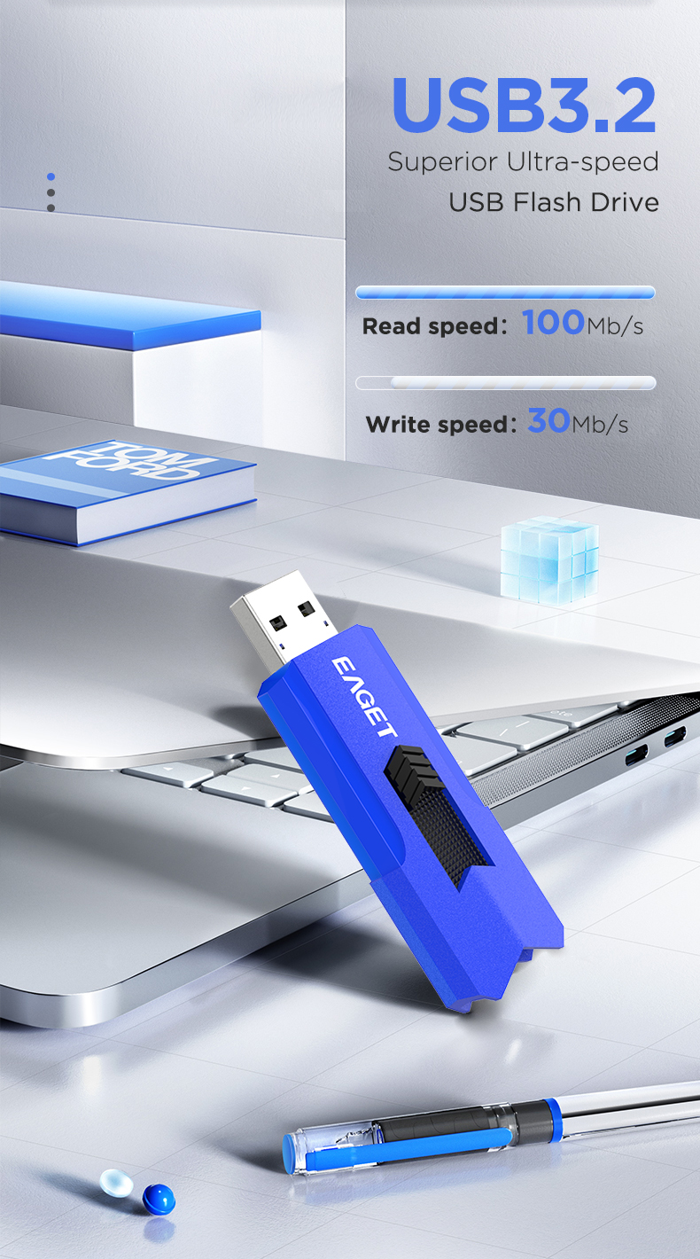 Eaget Superfast USB32 Flash Drive 128GB/64GB/32GB Unidade de Polegar Confiável e Foto-sécur ...