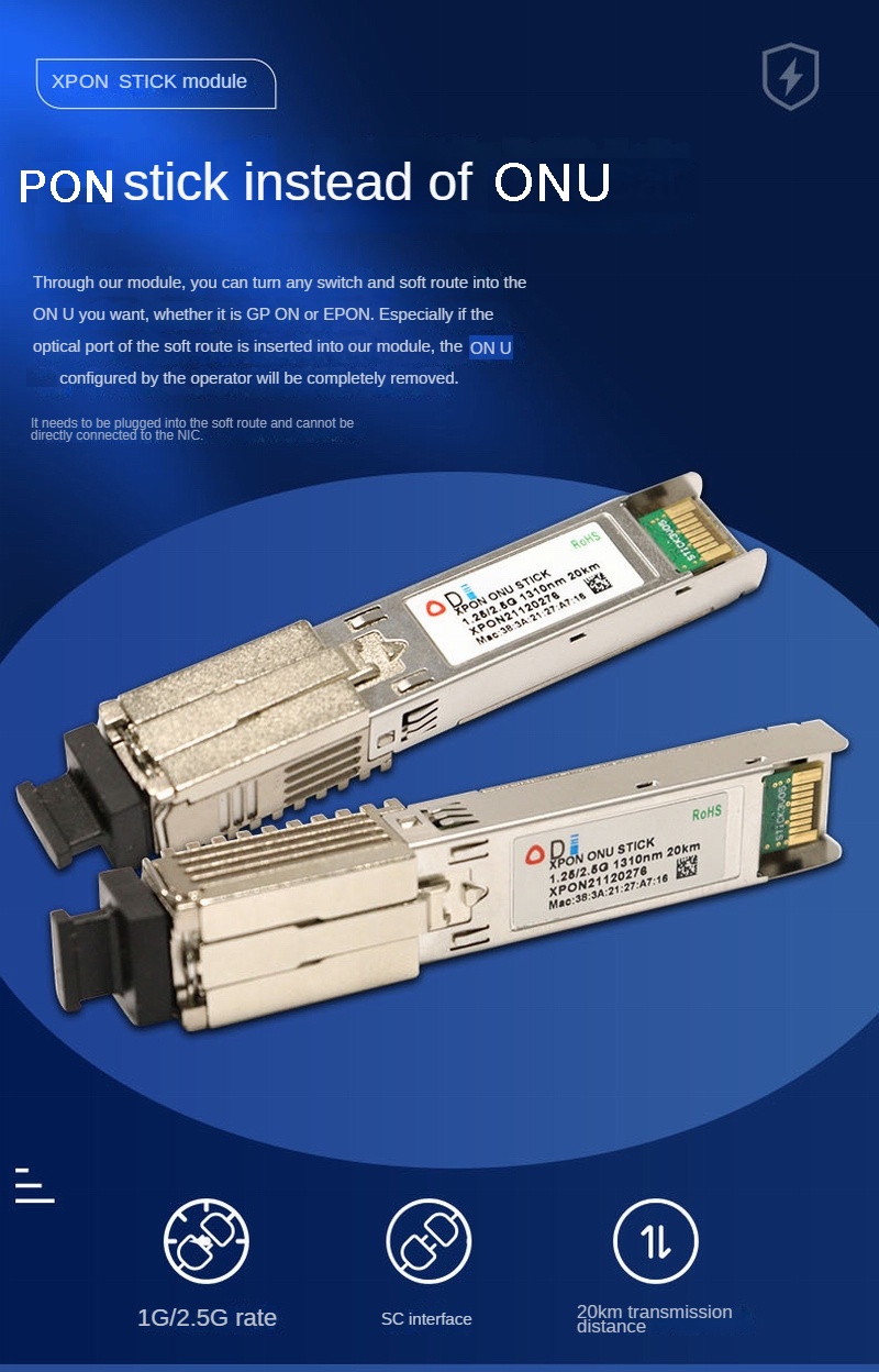 pon Stick EPON GPON XPON SFP ONU Com Conector MAC SC Módulo De DDM 1490 ...