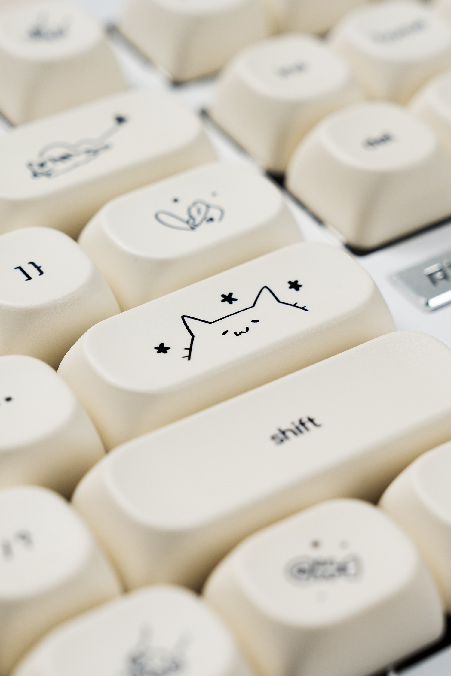 Teclas Fofas De Gato/Cachorro PBT Dye-sub MOA Profile Keycap Keycaps ...