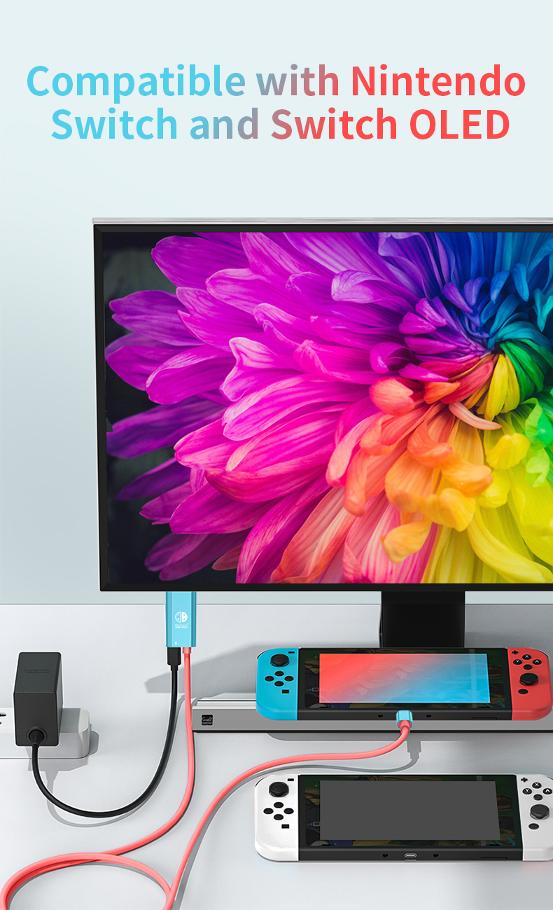 Cabo Adaptador USB C para HDMI Compatível com Nintendo Switch Substitui ...