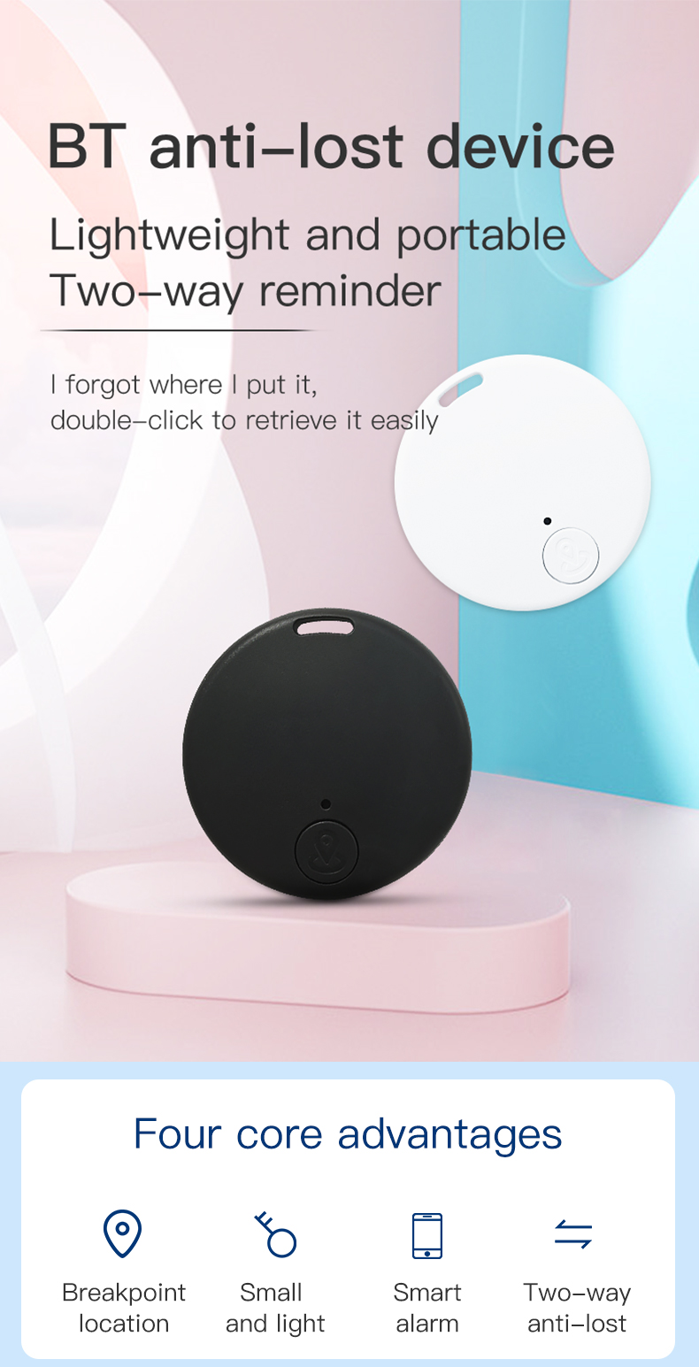 Rastreador Bluetooth Circular Compatível Com Alarme iOS/Android ...
