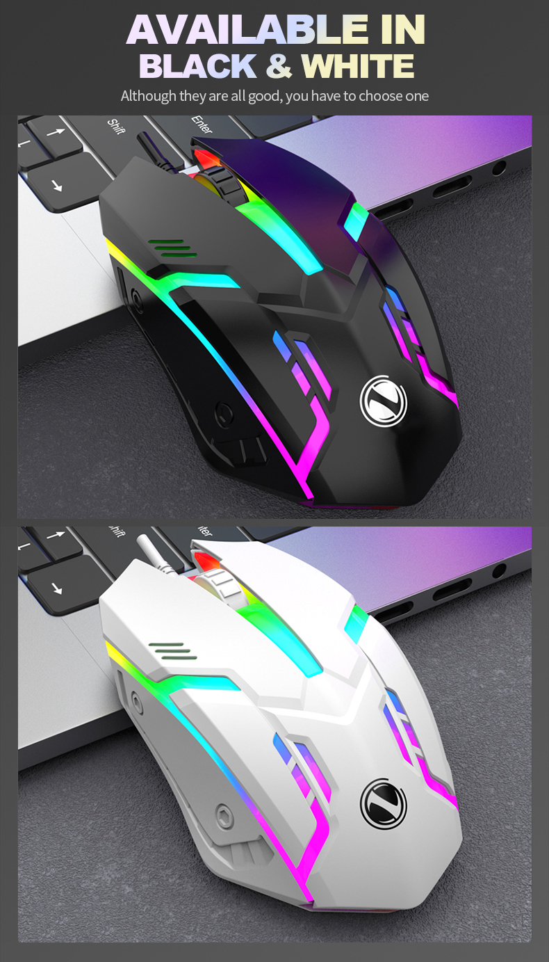 S1 Mouse de Jogo USB com Fio e Luz LED para PC, Laptop e Escritório ...