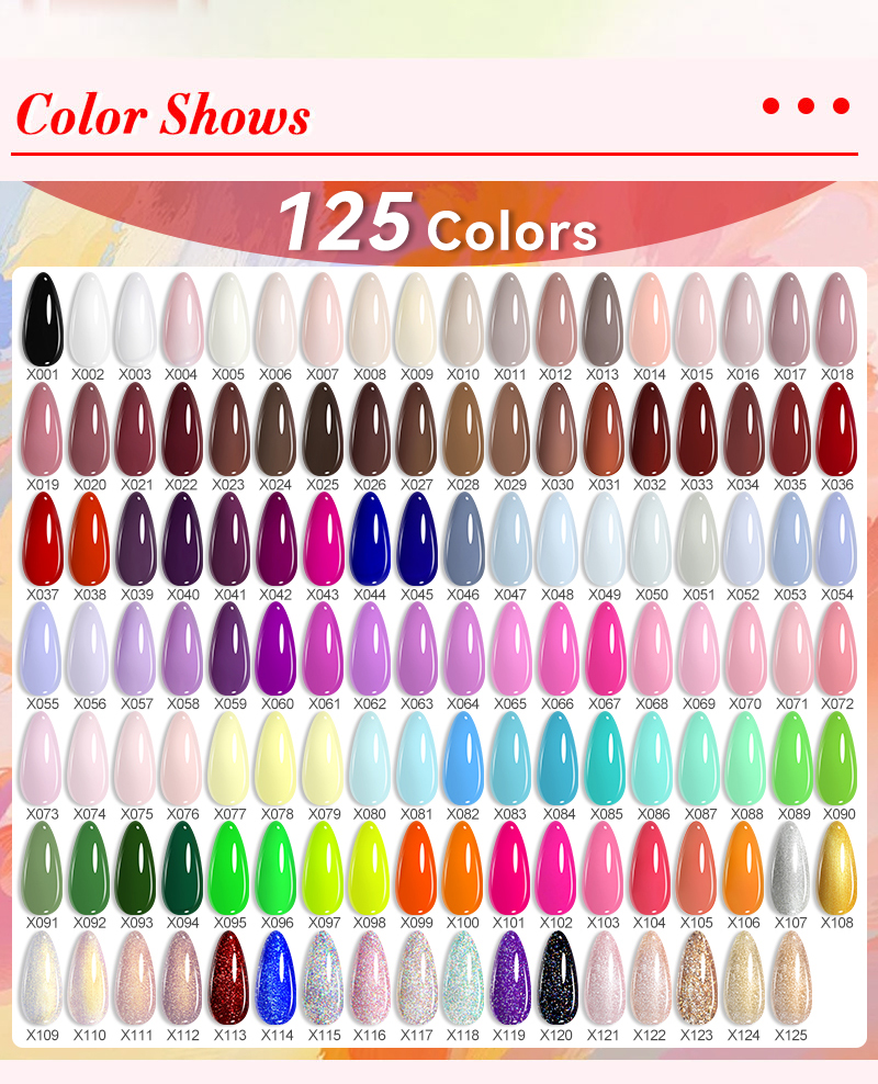 LILY'CUTE 125 Cores Suprimentos De Unhas De Gel De Polimento Vernis Semi Permanente Manicure ...