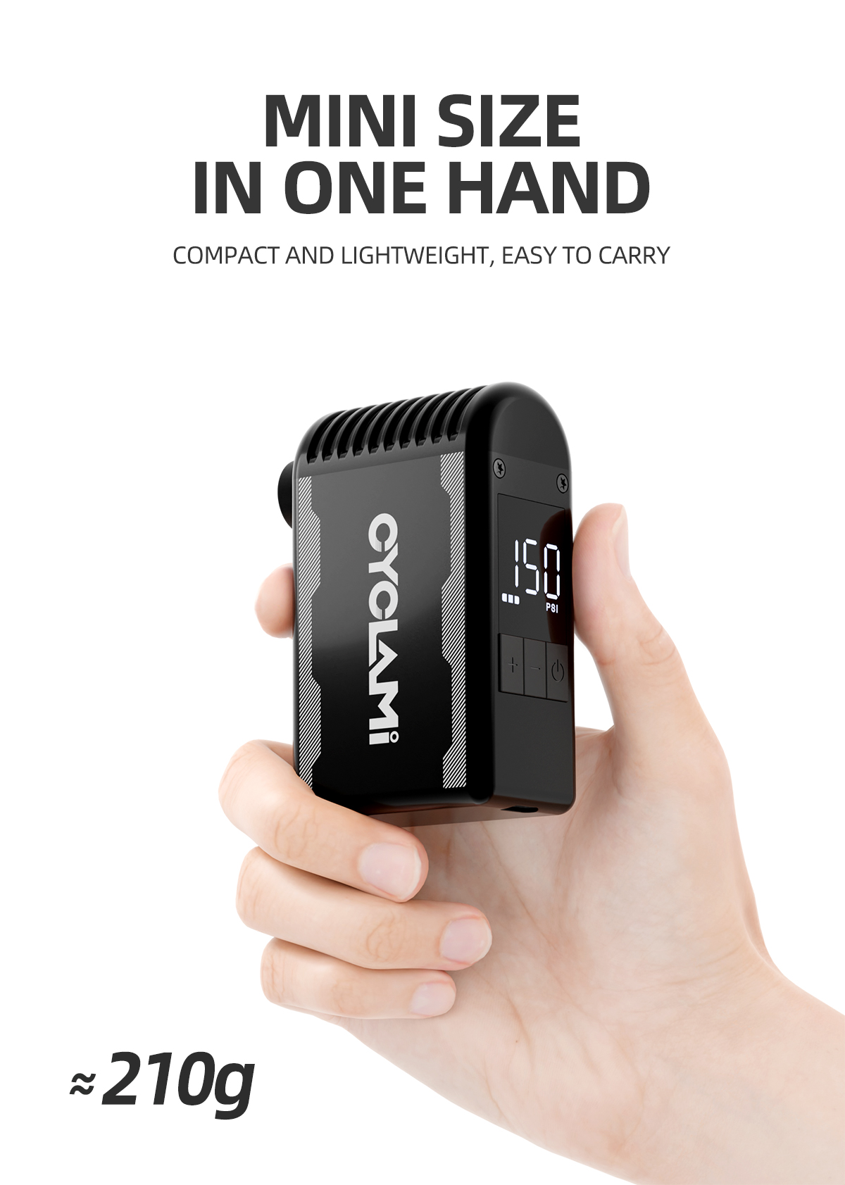 CYCLAMI A2 MAX 150 PSI Display Digital Mini Bomba Elétrica Bicicleta Portátil Inflador De Ar Sem ...