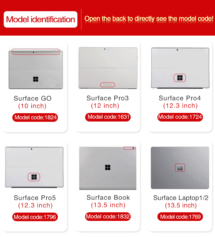Decalques Adesivos De Pele Protetora Premium Microsoft Surface Go1/2/3 Pro3/4/5/6/7 +/8/9/10/11 ...
