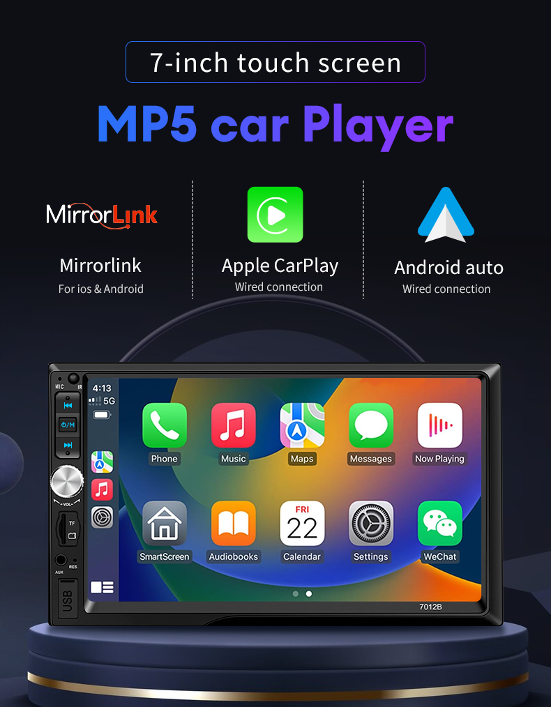 Acodo 2din 7 Polegada CarPlay Rádio Estéreo Multimídia Bluetooth USBTF FM MP5 Player para Carro ...