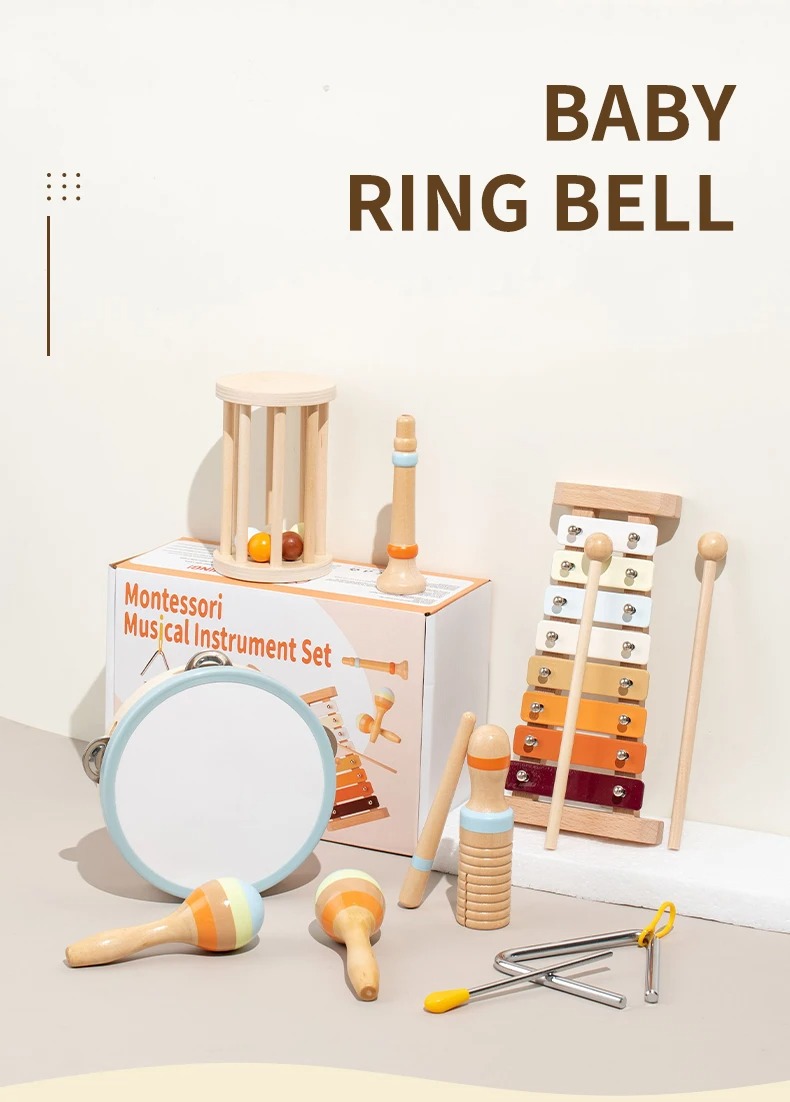 Instrumentos Musicais Para Bebês Brinquedos De Madeira Montessori ...