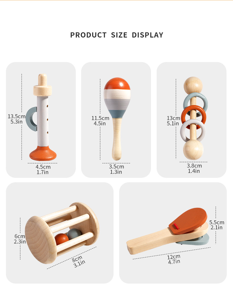 Instrumentos Musicais Para Bebês Brinquedos De Madeira Montessori ...