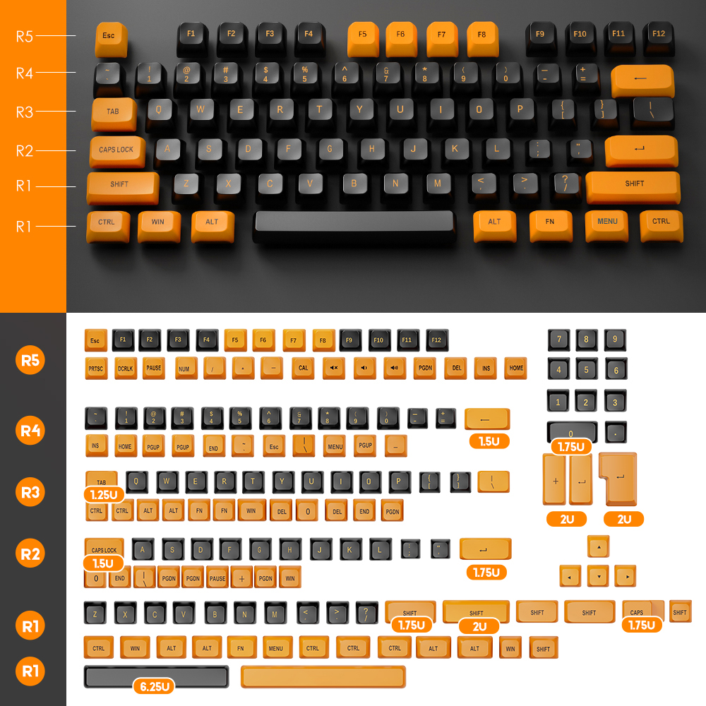 GMK Keycaps 150 Teclas Double Shot CSA Profile PBT Set Para MX Gaming ...