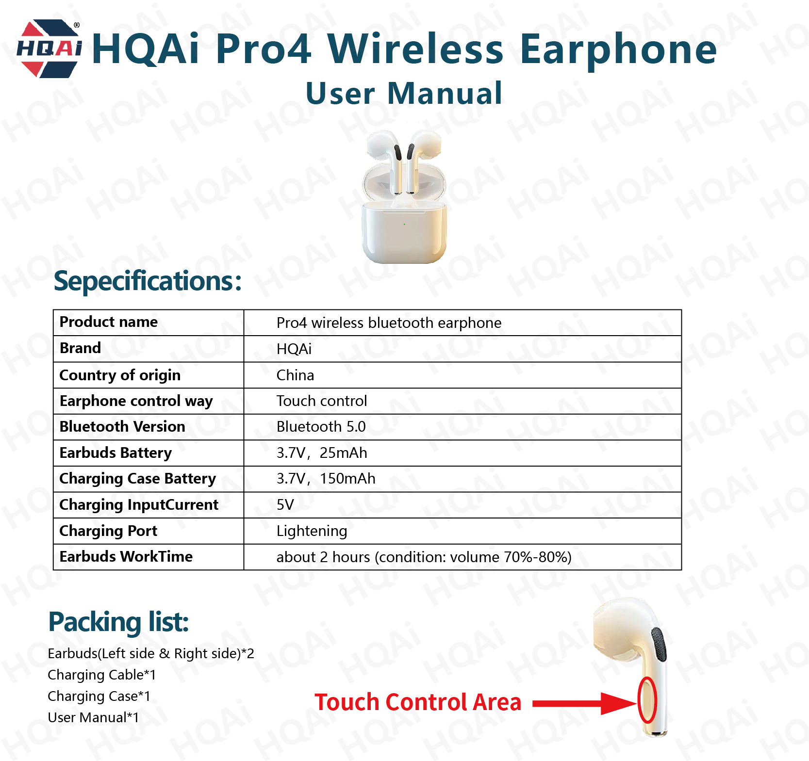 Pro 4 Smart Touch Redução De Ruído Fones De Ouvido Pro4 Sem Fio Com ...