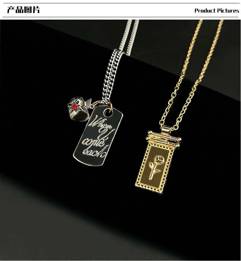 [Em Estoque] Colar Com Pingente Quadrado De Metal Caleb Love and ...
