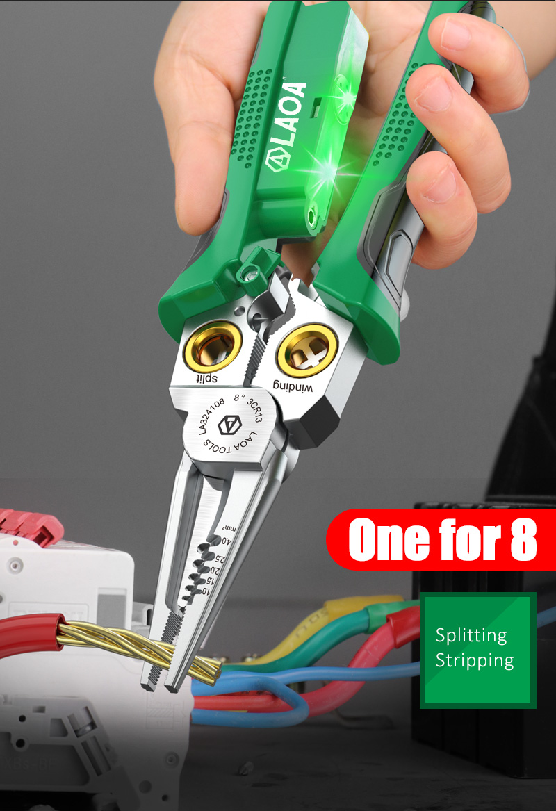 Novos Alicates de Eletricista LAOA Multifuncionais Descascadores de Fio ...