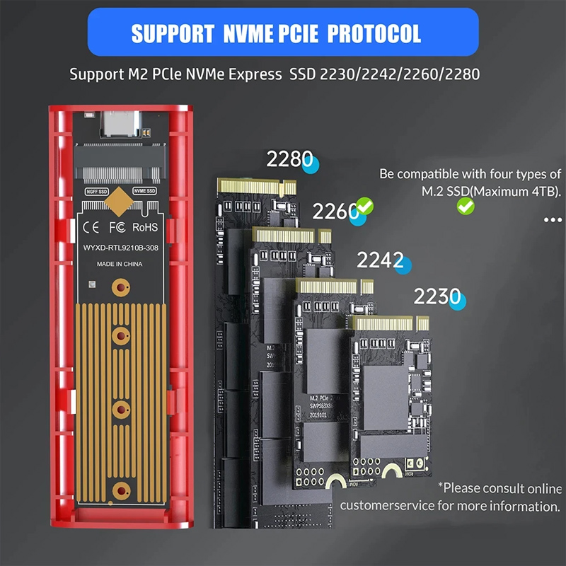 M2 NVME SATA SSD Case 10Gbps Box M . 2 NGFF Para USB 3.1 Gabinete Tipo ...