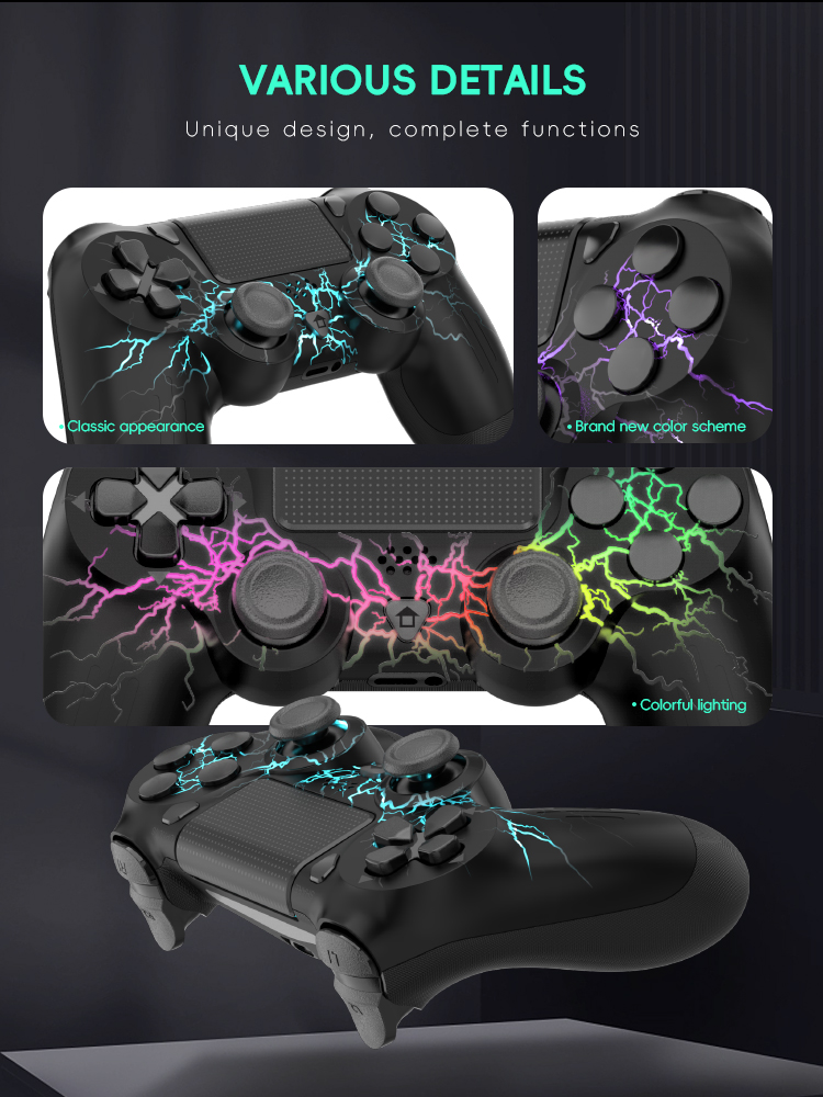 Controlador DATA FROG P02 Para PS4 Thunder LED Color Gamepad Shopee Brasil