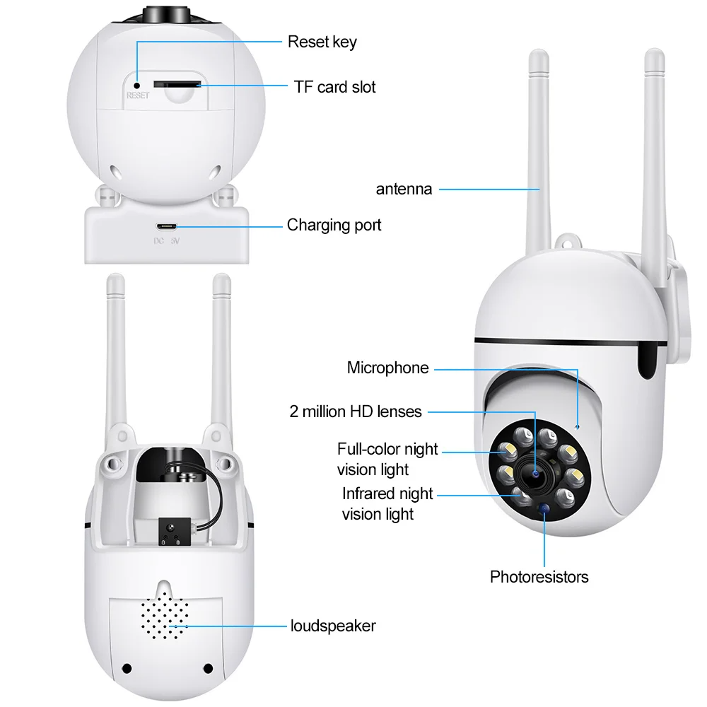 A7 IP 1080P Câmera Inteligente Ao Ar Livre Segurança Em Casa WIFI CCTV ...