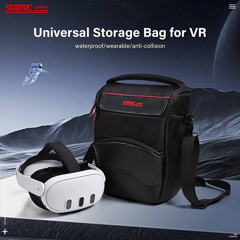 Bolsa de armazenamento universal adequada para óculos Meta Quest 3 VR, bolsa de ombro única ...