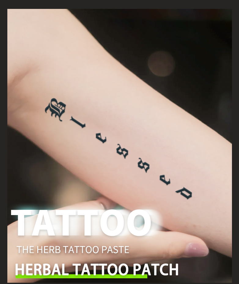 Adesivo De Tatuagem Temporário Com Letras Corporais De Flores à Prova D