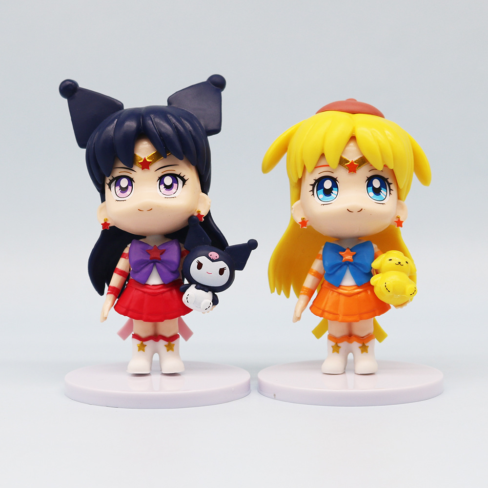 6 Unidades/Conjunto 11 Cm Anime Sailor Moon Figura Tsukino Usagi Hello ...