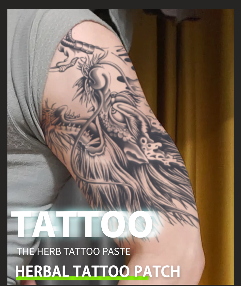 Dragão Oriental Tatuagem De Ervas Adesivo à Prova Dwaterproof água De