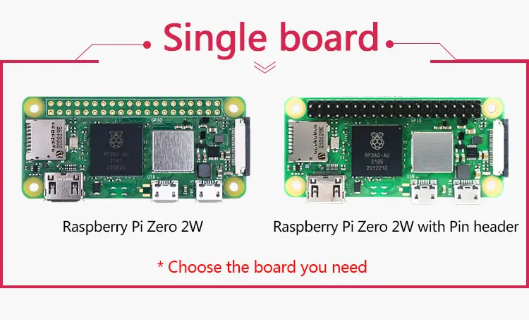 Raspberry Pi Zero 2W 1GHz Quad-core Braço De 64 Bits Cortex-A53 CPU ...