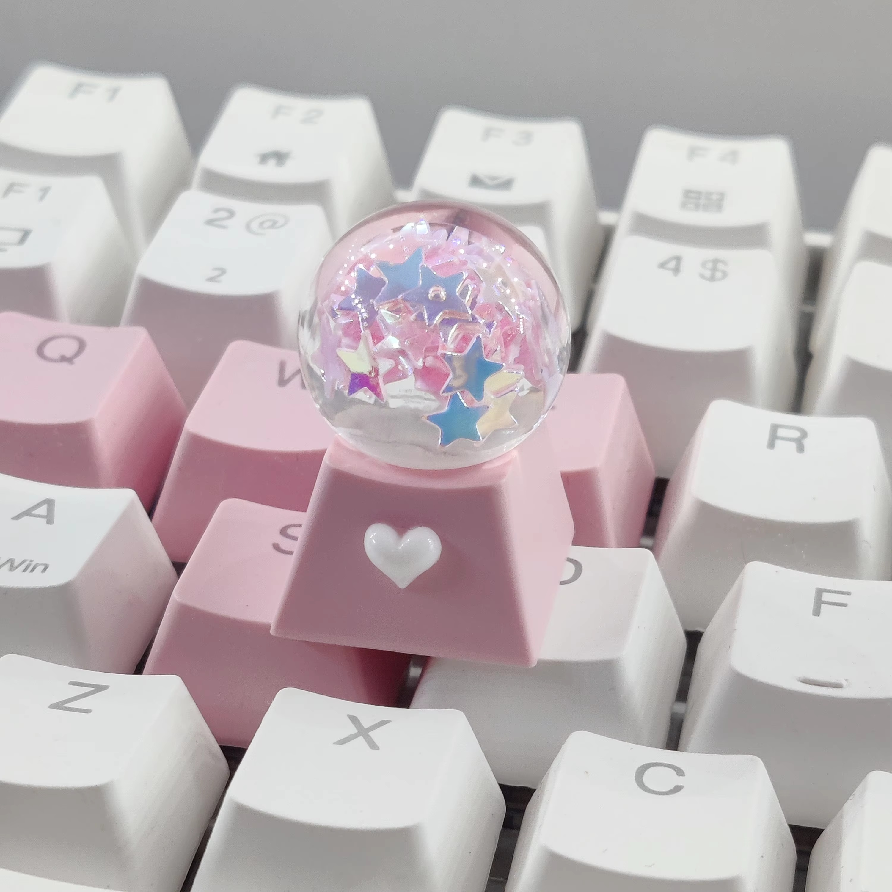 Teclado Mecânico Keycap Cruz Rosa Em Forma De Coração Bola De Cristal ...